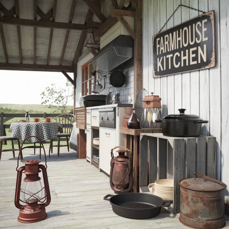 17 Farmhouse Outdoor Kitchen Ideas to Maximize Your Backyard Space ...
